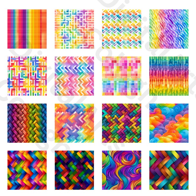 20 Seamless Rainbow Digital Papers, Rainbow Style Digital Paper ...