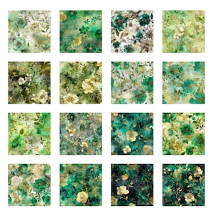 Alcohol Ink Green & Gold, Gold Foil - Digital Paper - Seamless Textures ...