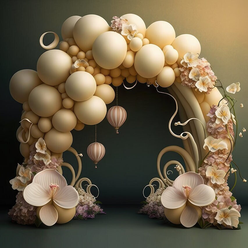 Digital Backdrop - Green Orchid Arch - Etsy