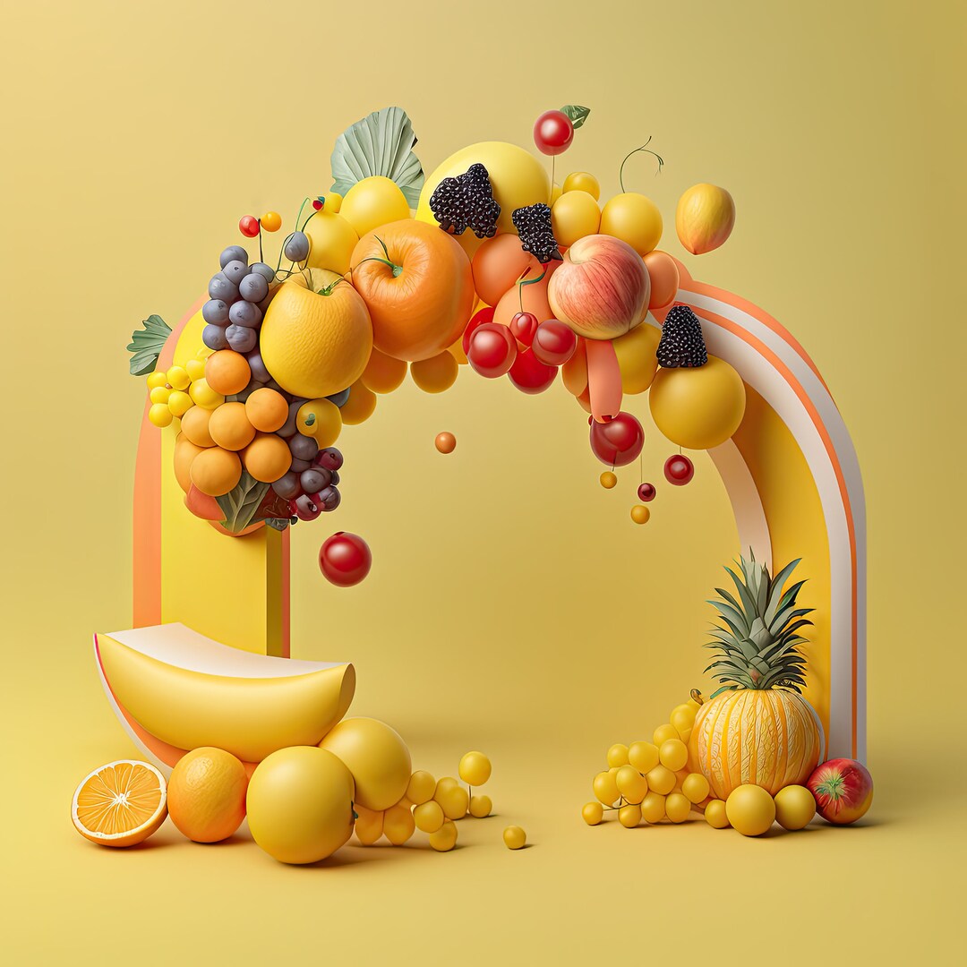 Digital Backdrop - Fruit Balloon Arch - Etsy