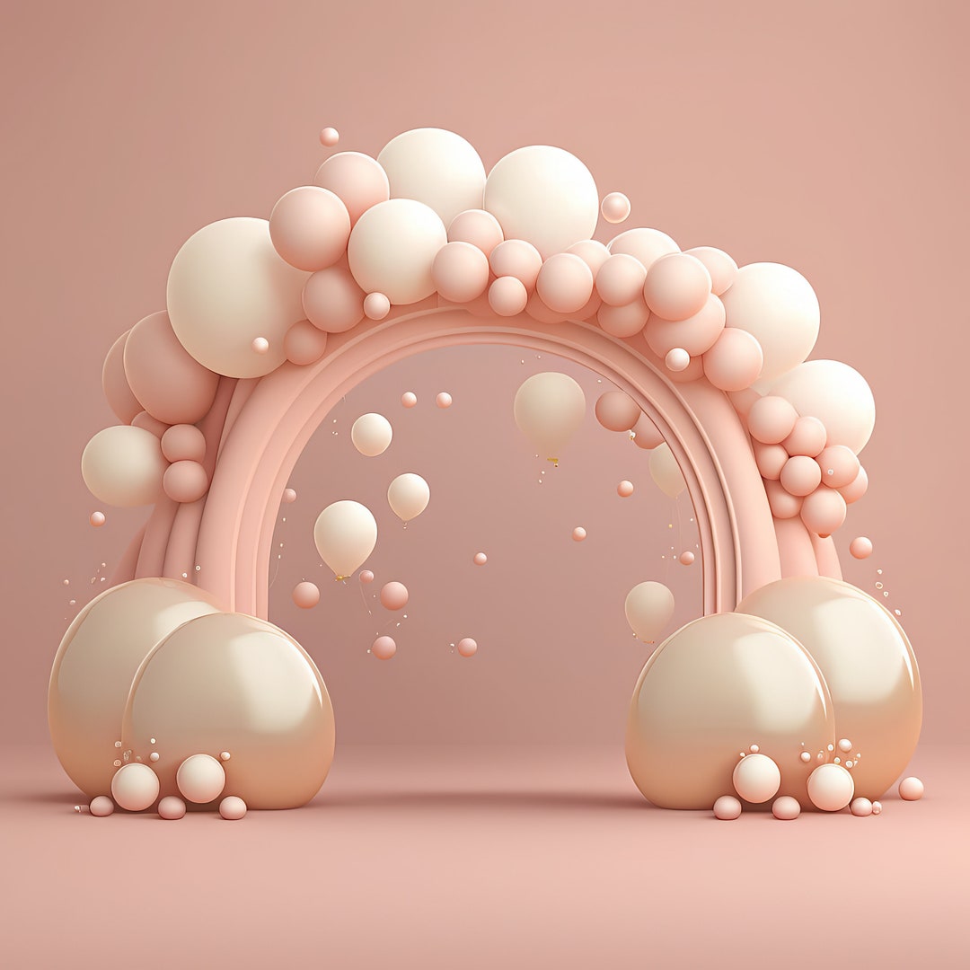 Digital Backdrop - Blush Balloon Arch - Etsy