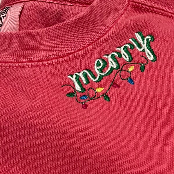 Embroidered Christmas Sweatshirt - Etsy