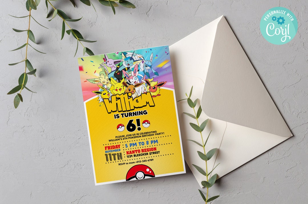 Pokemon Ball Yellow Style Party Birthday Theme Design - Etsy