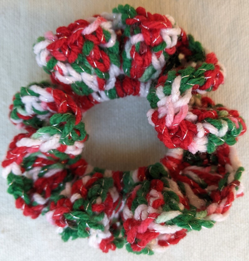 Handmade Crochet Hair Scrunchies/christmas Set of 2 - Etsy