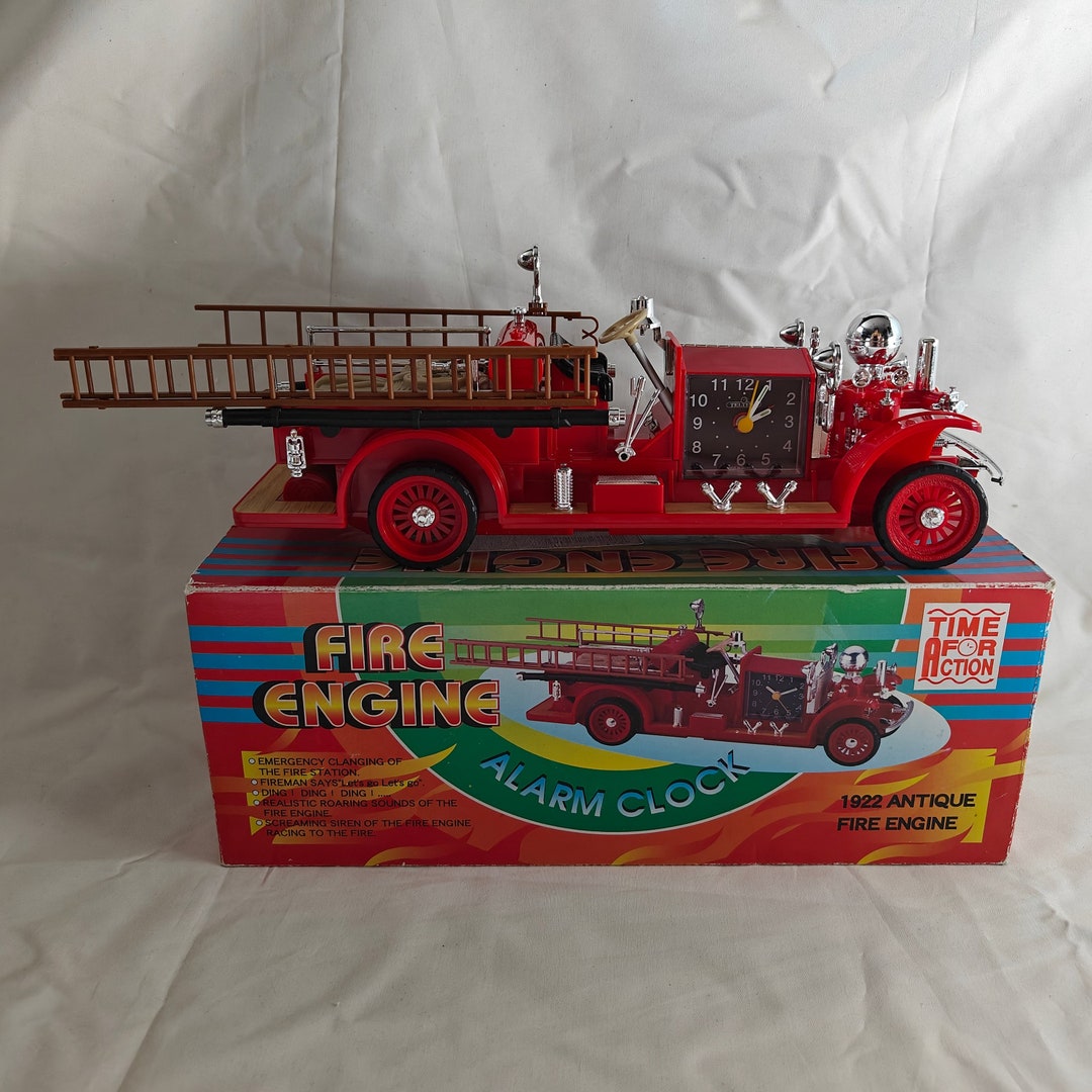 TESTED 1922 Antique Fire Engine Alarm Clock Time for Action W/ Box - Etsy