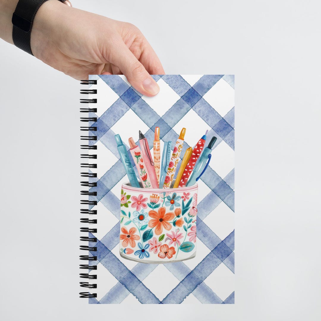 Cottagecore Floral Pen Cup Notebook – Dotted Journal - Etsy