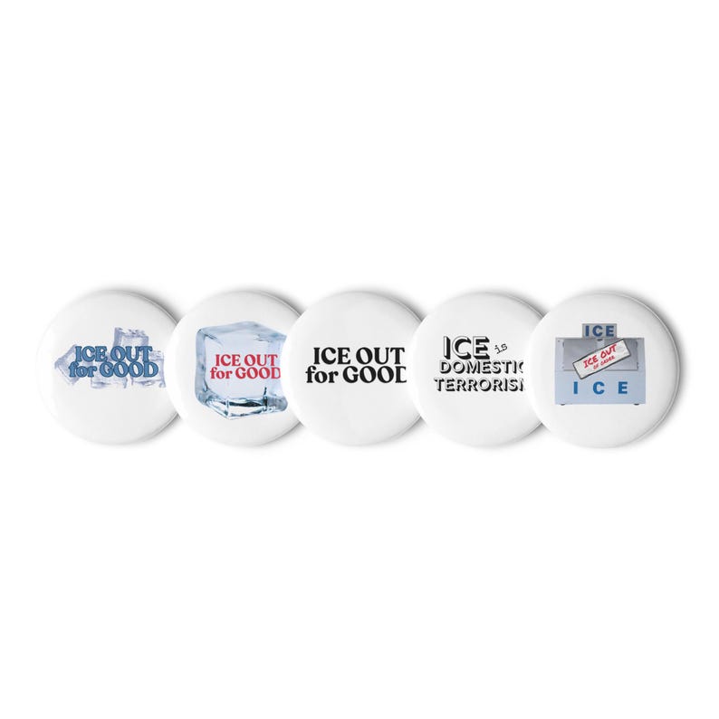 ICE OUT for Good Button Pins - Resistance Set of 5 - Etsy