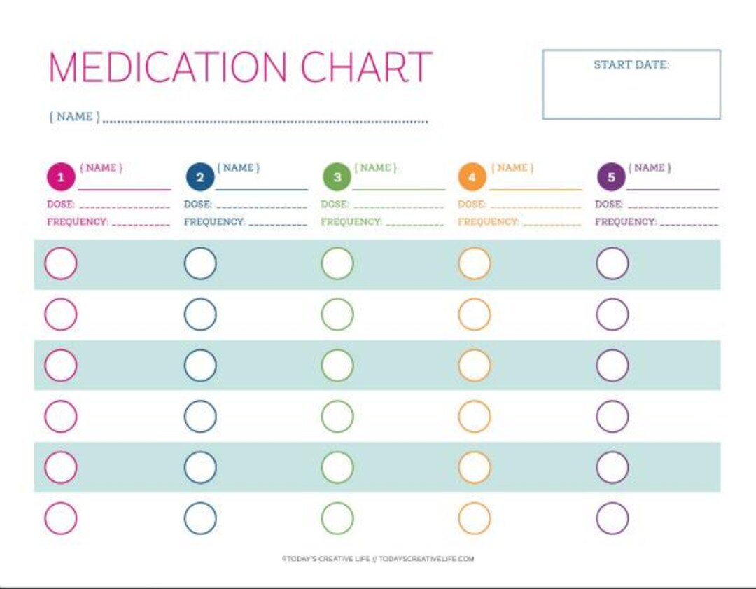 Printable Medication Log Tracker PDF | Daily Pill Organizer & Medicine ...