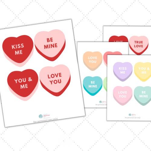 Printable Valentine Conversation Hearts | DIY Garland & Holiday Decor ...