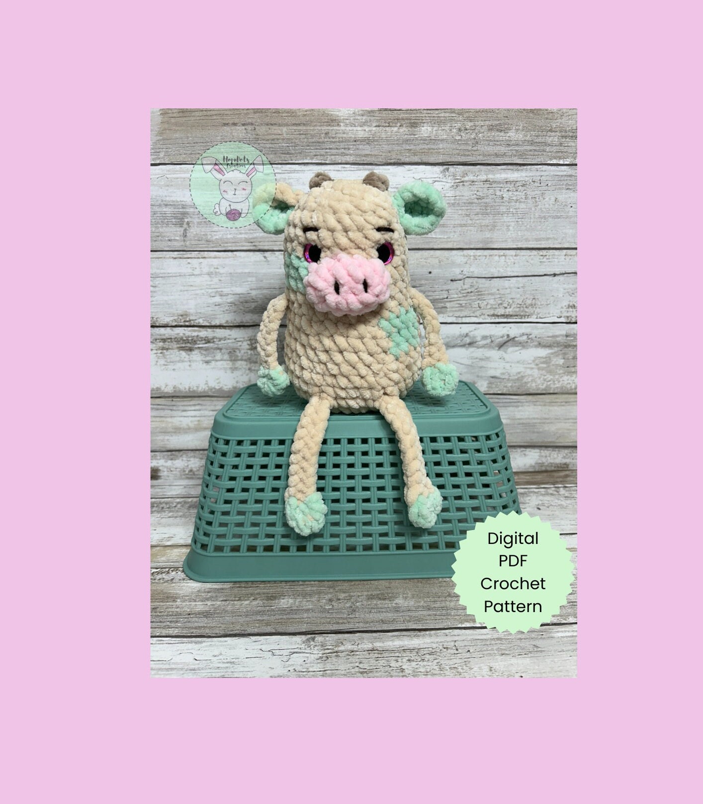 Spud Buds Low Sew Crochet Cow Pattern - Etsy