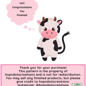 Spud Buds Low Sew Crochet Cow Pattern - Etsy