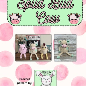 Spud Buds Low Sew Crochet Cow Pattern - Etsy