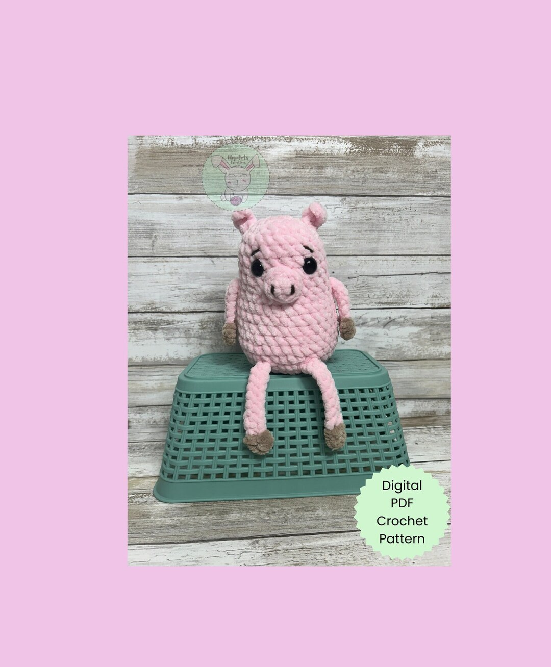 Spud Buds Low Sew Crochet Pig Pattern - Etsy