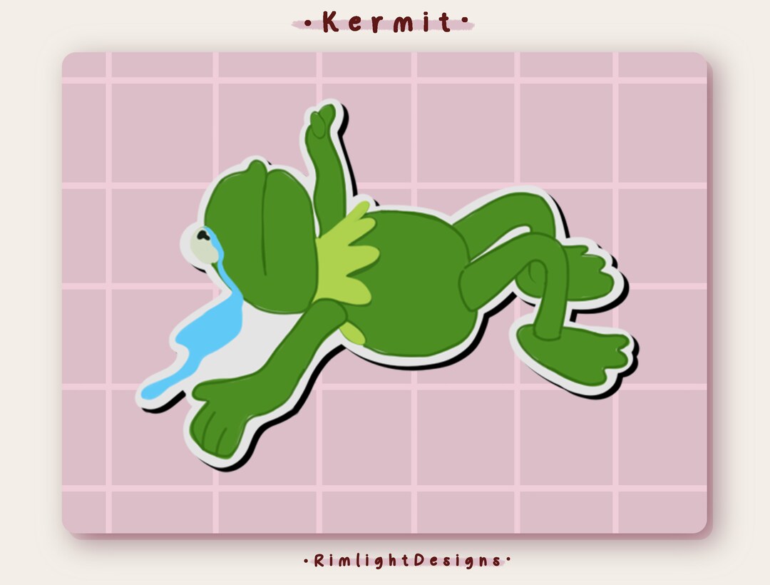Crying Kermit the Frog Meme Sticker Handmade Vinyl Sticker - Etsy UK