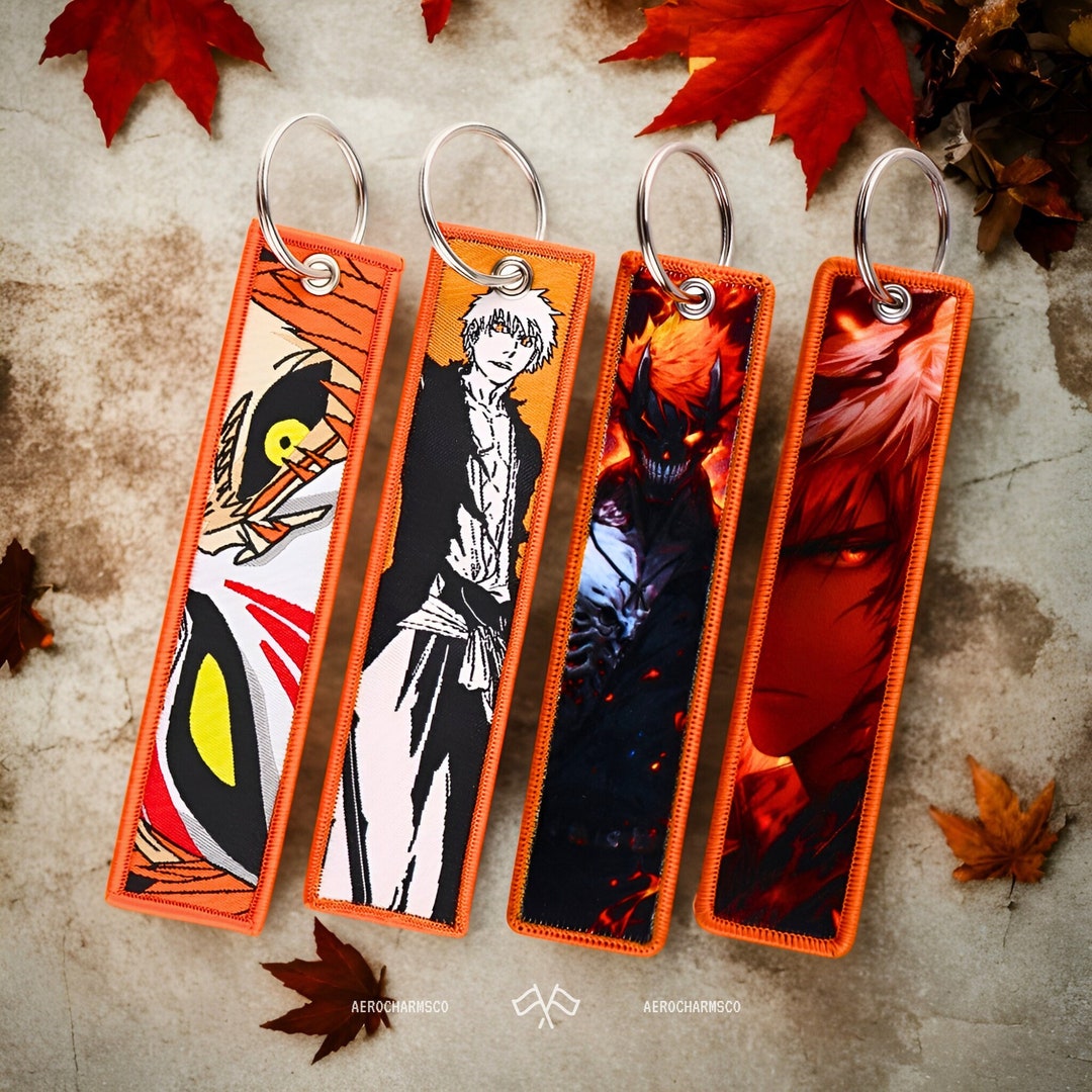 Ichigo Soul Reaper Embroidered Anime Keychain JDM Key Tag Anime ...