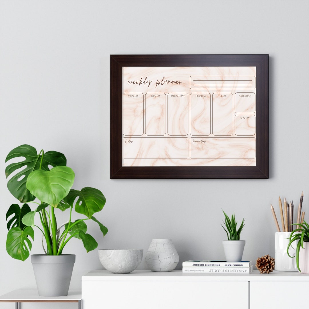 Framed Horizontal Weekly Planner Dry Erase Acrylic Board, New Office ...