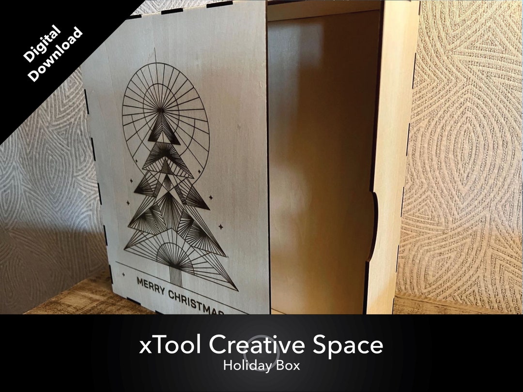 Modern Geometric Christmas Tree Gift Box Digital Download Xtool ...