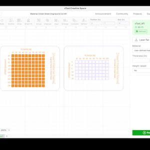 Xtool M1 Test Grid | DIY Cheat Sheet for Cutting and Engraving | Xtool ...