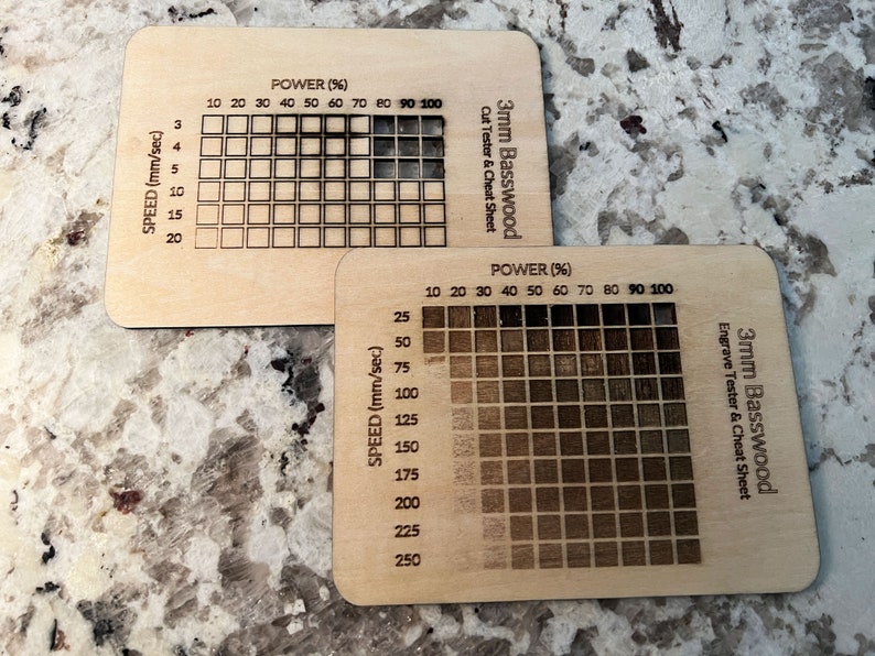 Buy Xtool M1 Test Grid DIY Cheat Sheet for Cutting and Engraving Online ...