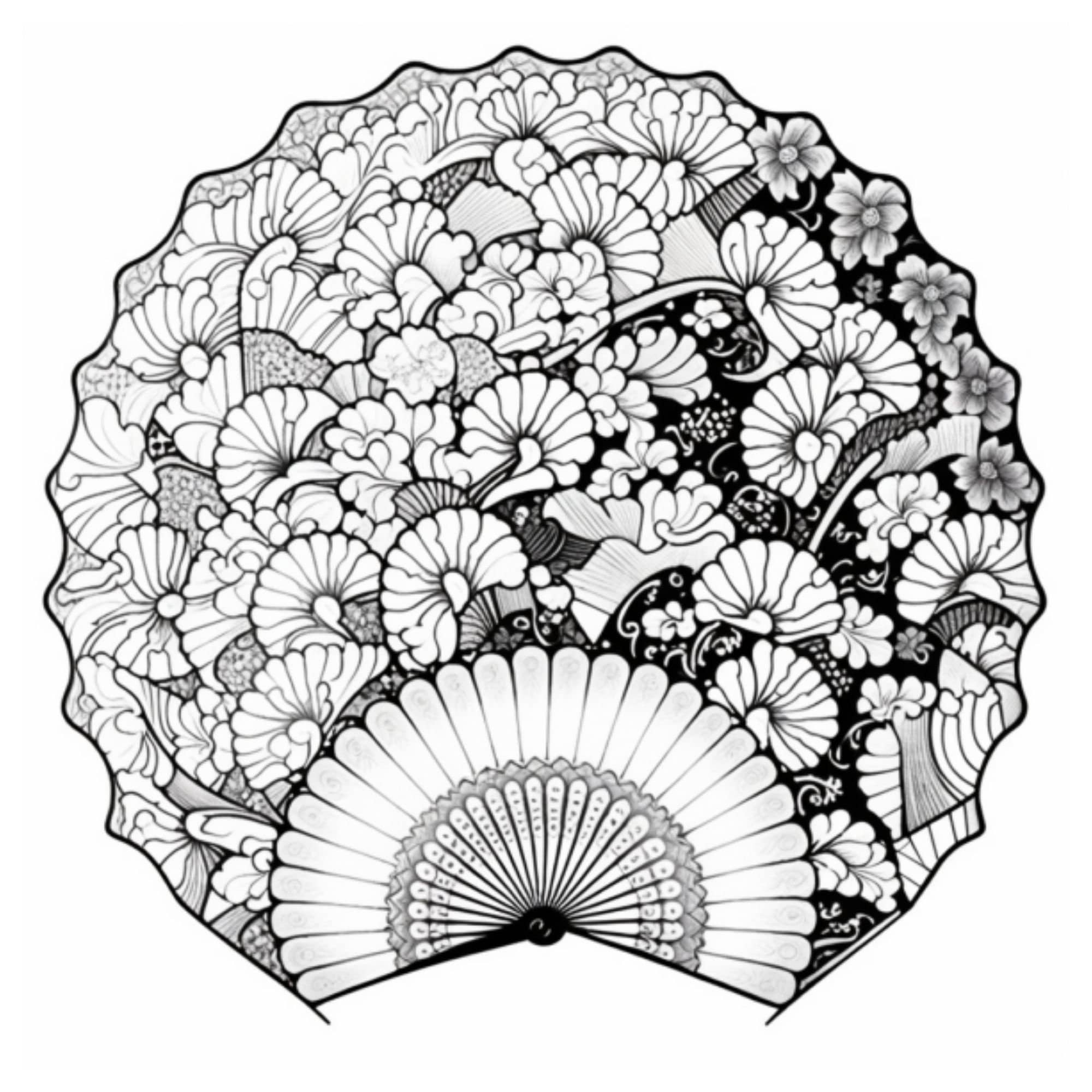 Chinese Fan Coloring Page