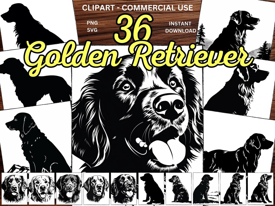 Golden Retriever SVG, Golden Retriever Clipart, Dog Cut Files ...