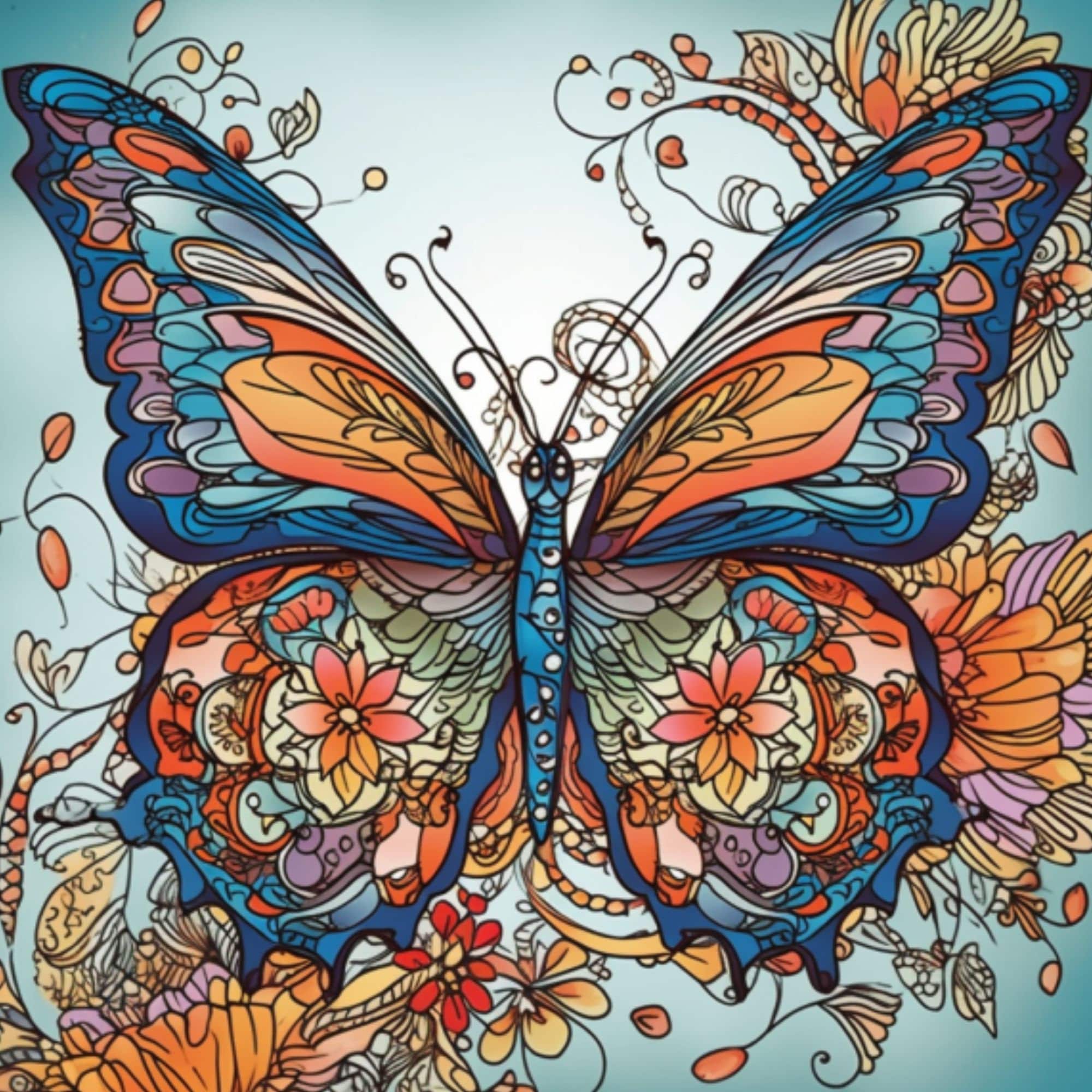 Butterfly Coloring Pages for Adults Coloring Page for Adult Printable ...