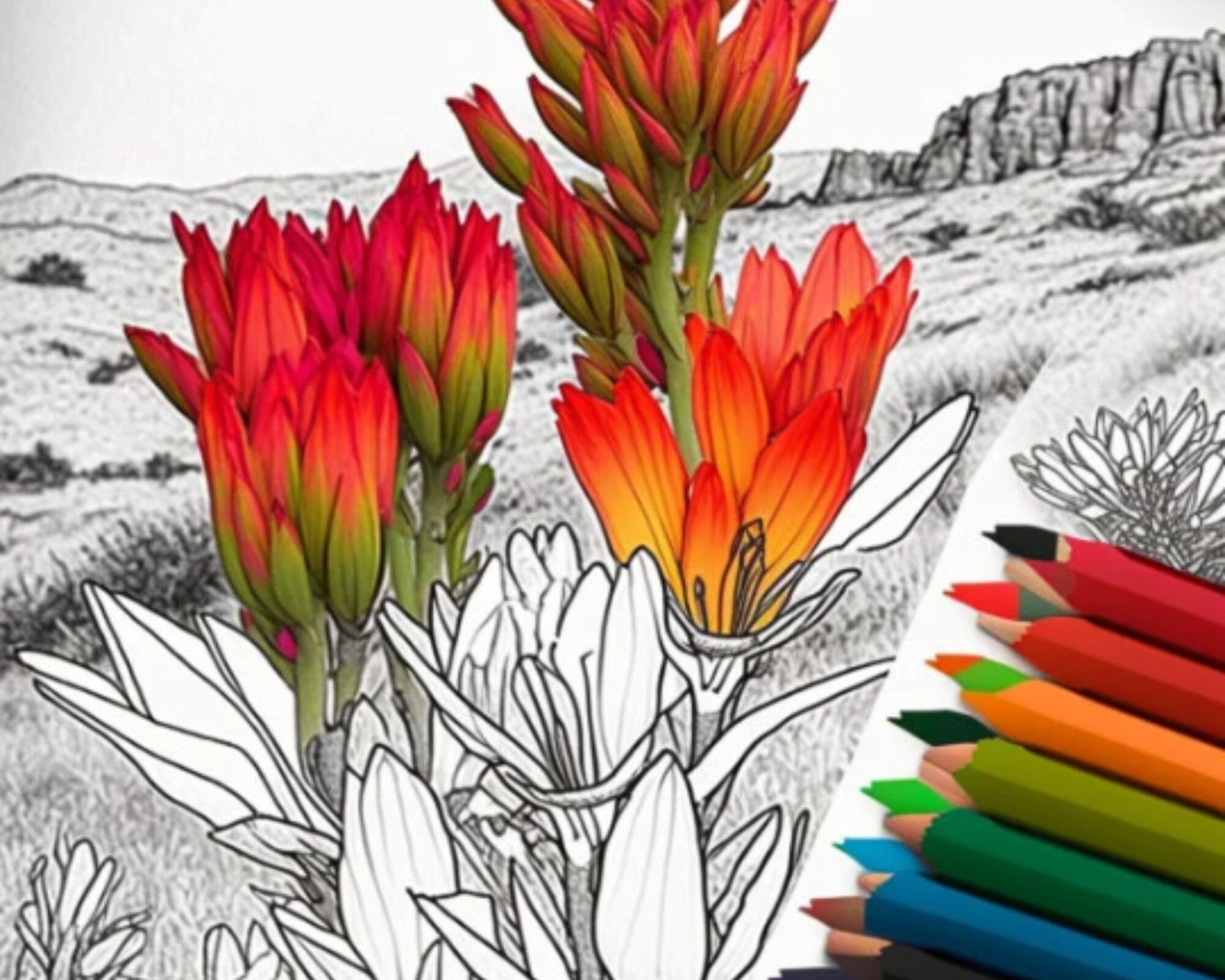 55 Flower Collection Coloring Page, Adults Kids Instant Download ...