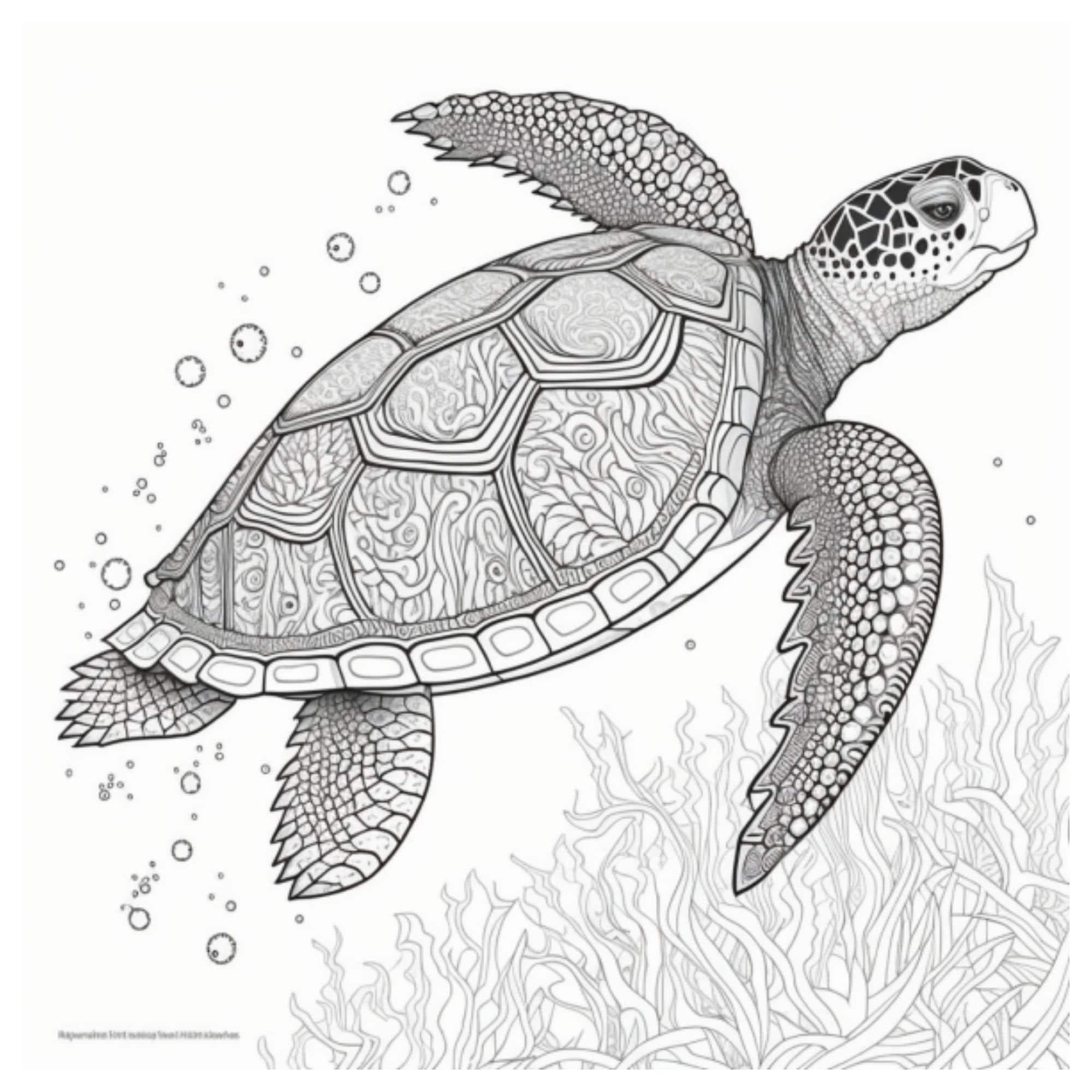 Turtle Coloring Pages for Adults - Instant Download - Etsy