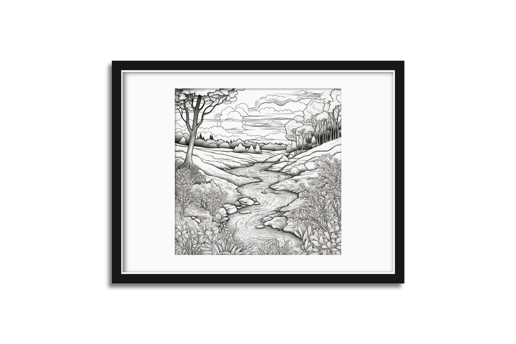 Landscape Coloring Page Digital, Coloring Page Digital Download, Free ...