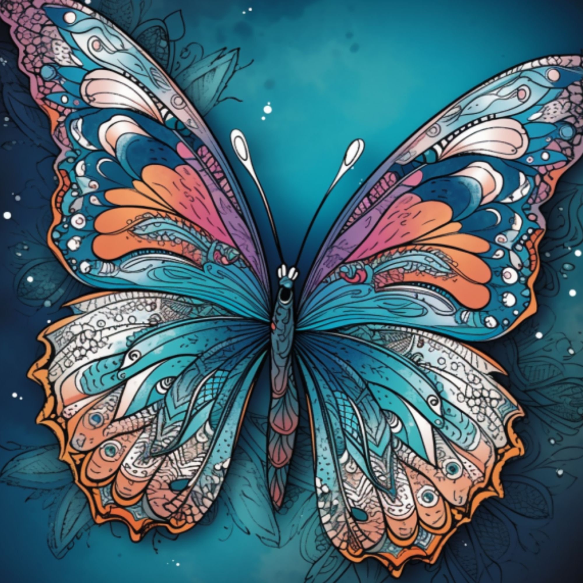Butterfly Coloring Pages for Adults Coloring Page for Adult Printable ...