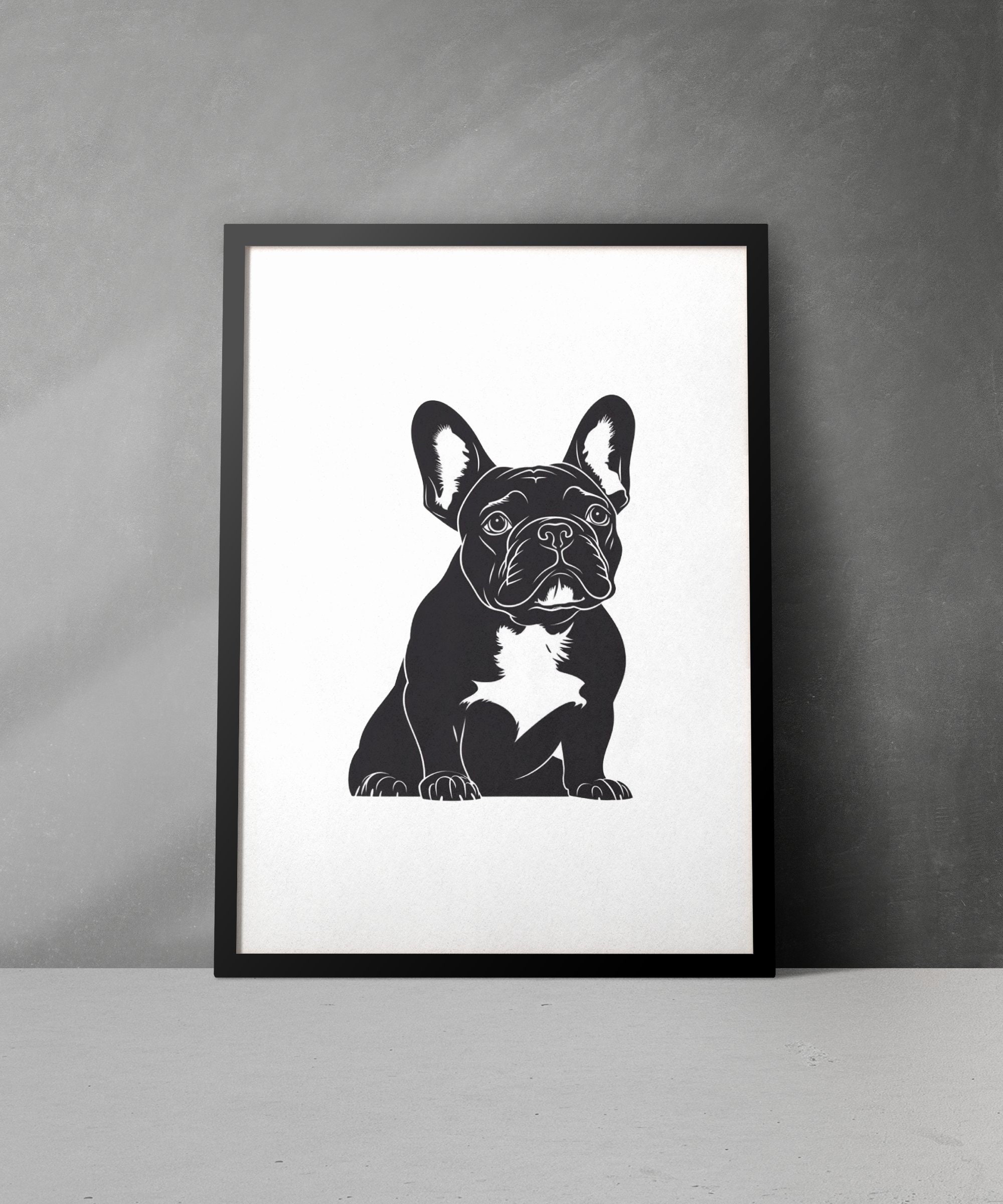 French Bulldog Dog SVG Silhouette for Commercial Use Digital Paper ...