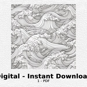 Waves Pattern - Coloring Page Digital File, Printable Coloring Page ...