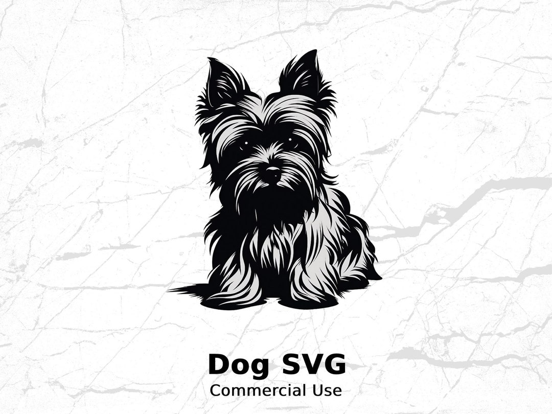 Yorkshire Terrier Dog SVG Silhouette for Commercial Use Digital File - Etsy