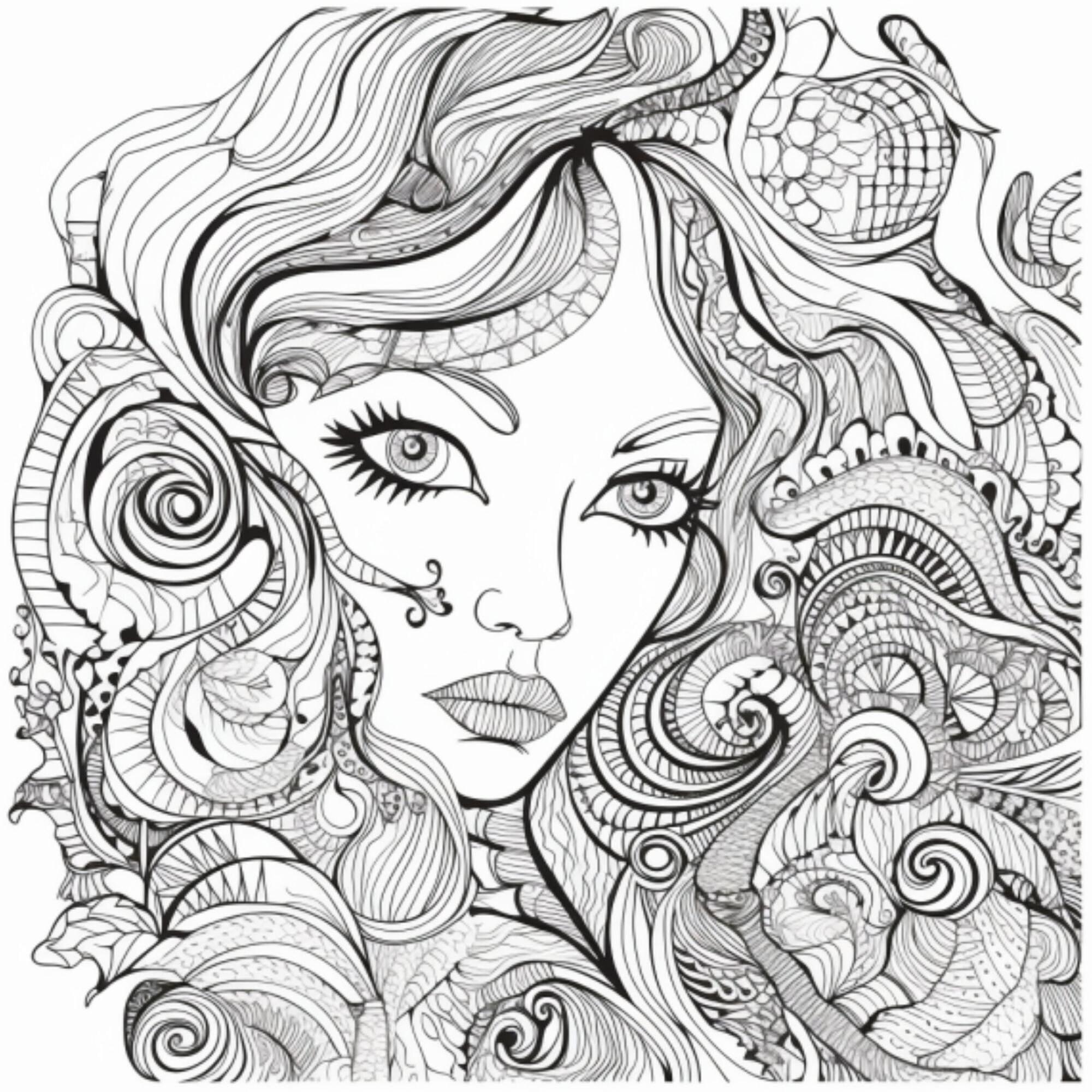 Faces Coloring Pages for Adults Instant Download - Etsy