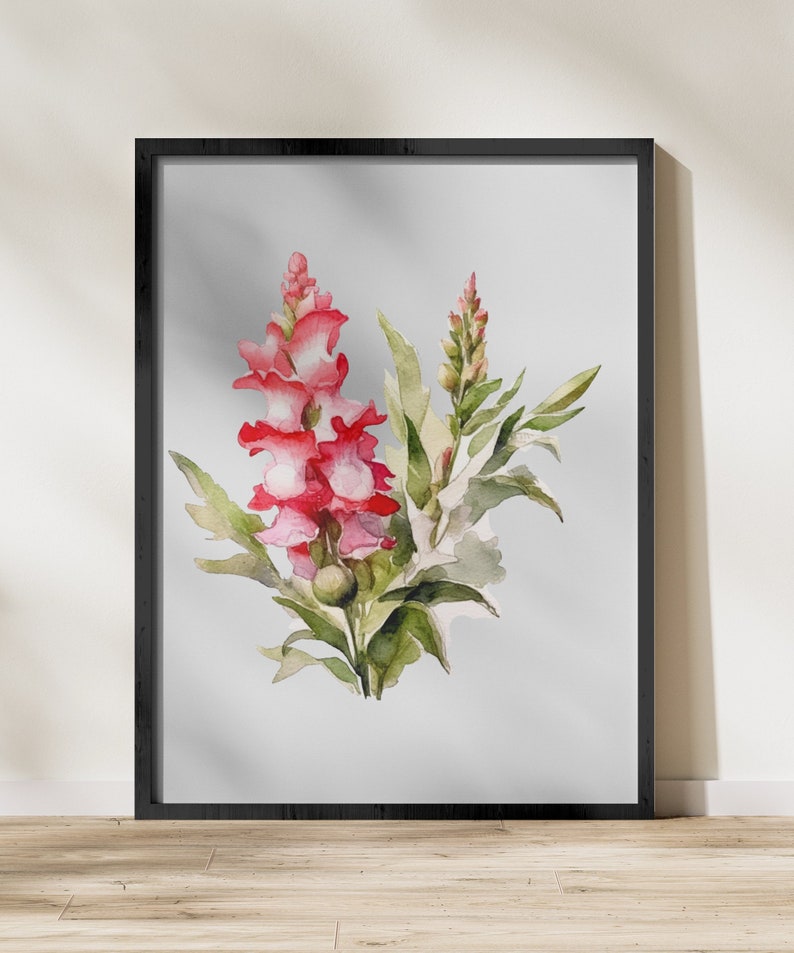 Watercolor Snapdragon SVG Flowers, PNG Floral Clipart for Commercial ...