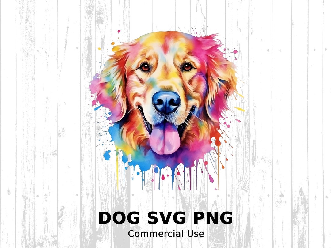 Golden Retriever Watercolor Clipart SVG PNG, Dog Cut Files, Dog ...