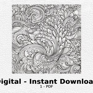 Amazing Patterns - Coloring Page Digital Download, Mandala Floral Adult ...