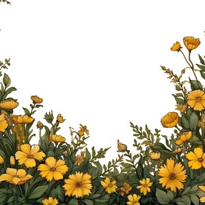 Yellow Flowers PNG, Watercolor Floral Clipart Bouquets, Elements ...