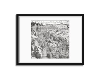 Bryce Canyon National Park Coloring Page - Etsy