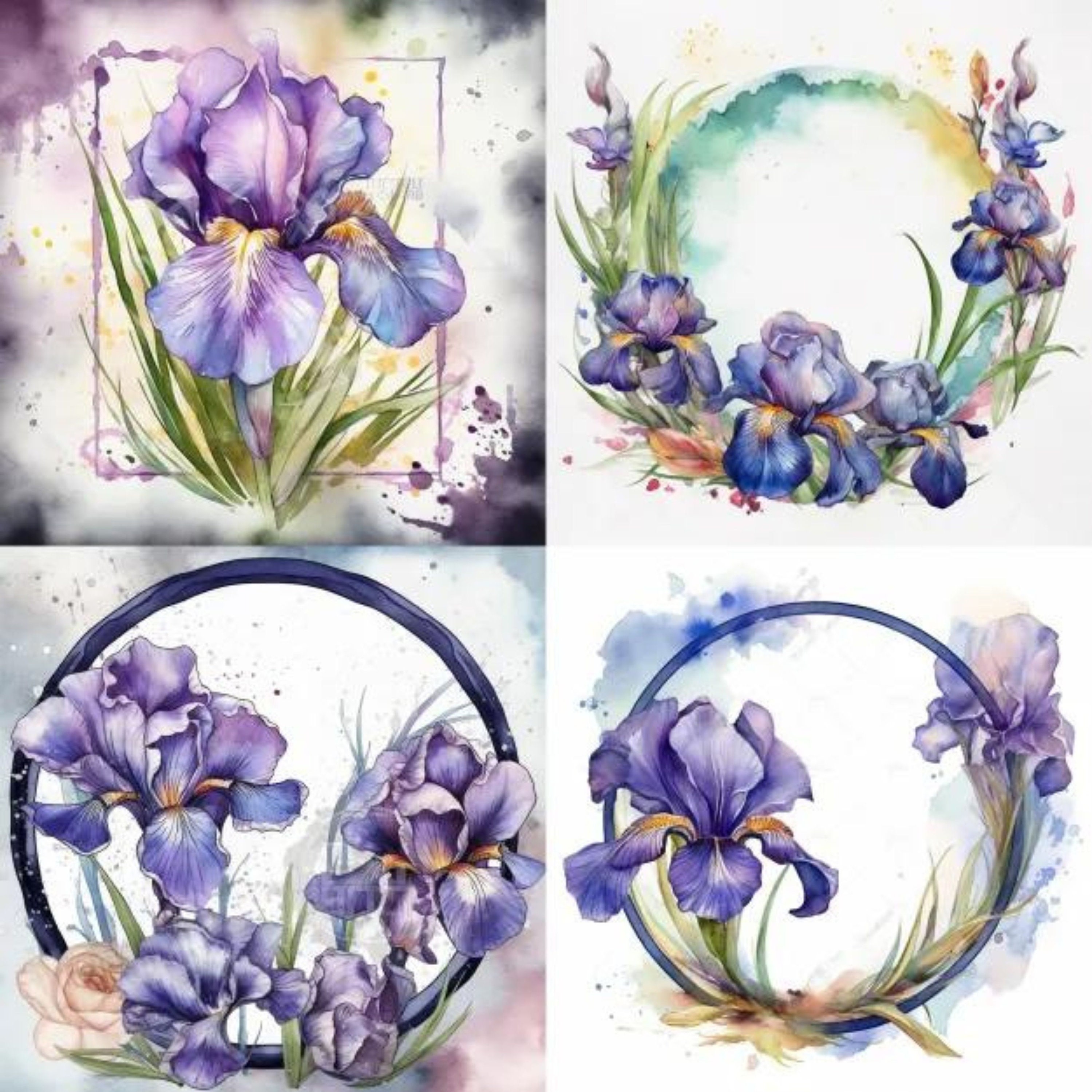 Watercolor Sublimation Clipart Designs of Beautiful Flowers - Etsy