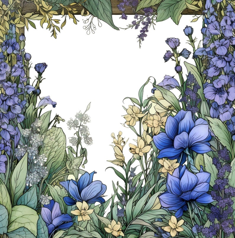 Blue Flowers PNG, Watercolor Floral Clipart Bouquets, Elements ...