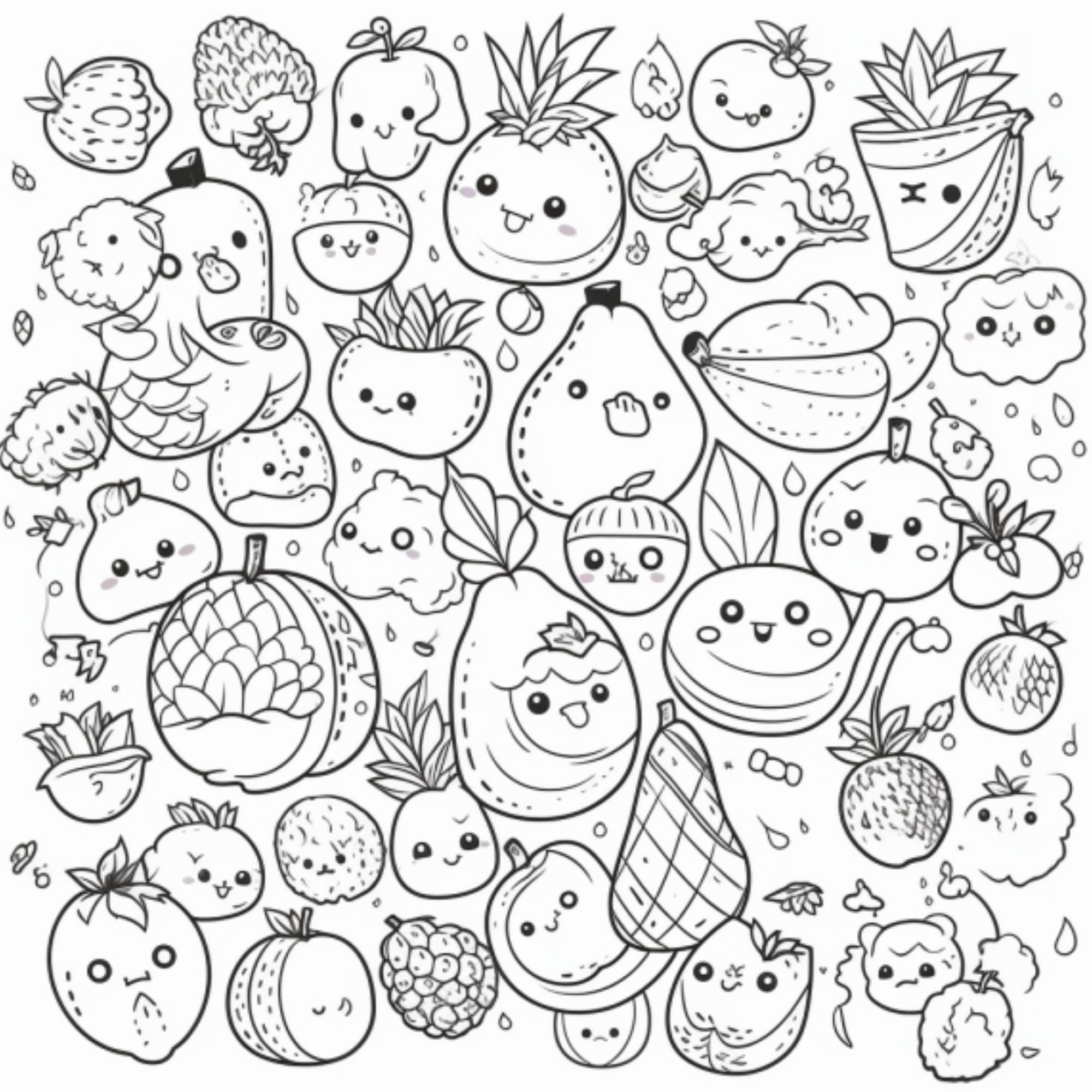 Kawaii Coloring Pages | 100 Pages | Cute Coloring Pages | for Kids and ...