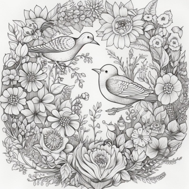 Four Seasons Coloring Pages for Adults - Instant Download - Etsy