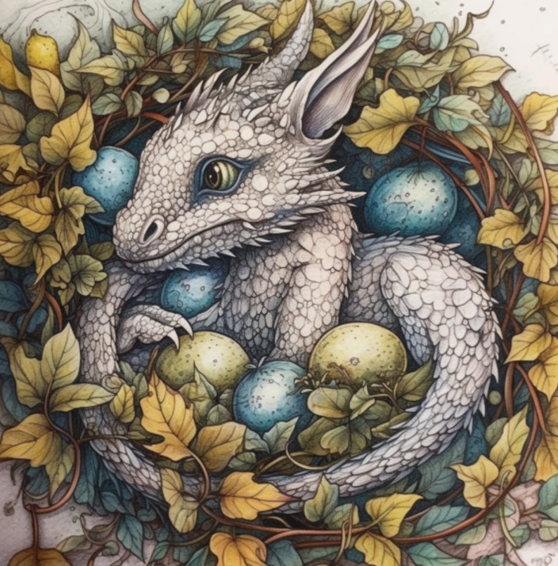 30 Babydragon Fantasy Coloring Page Book Printable PDF - Etsy