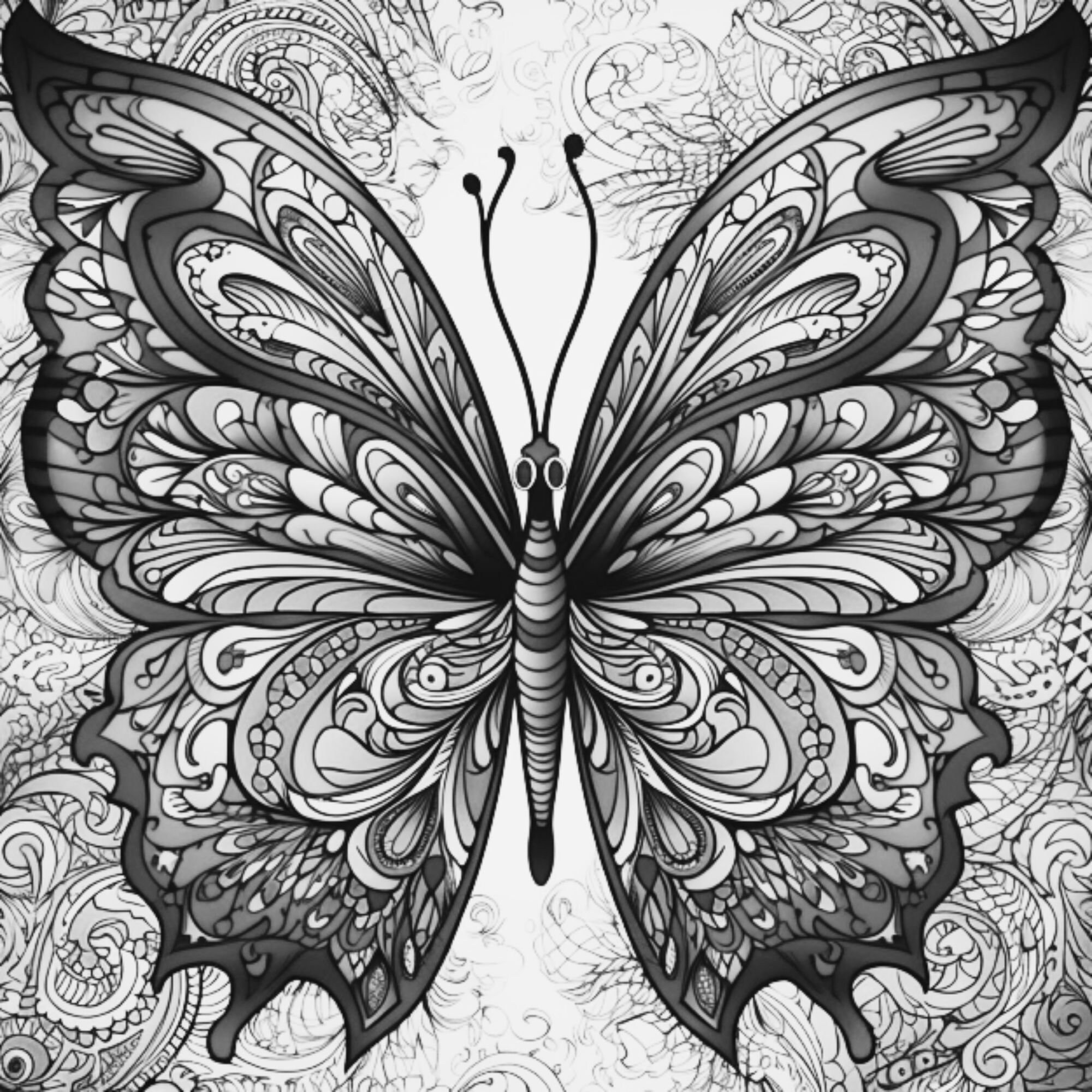Butterfly Coloring Pages for Adults Coloring Page for Adult Printable ...