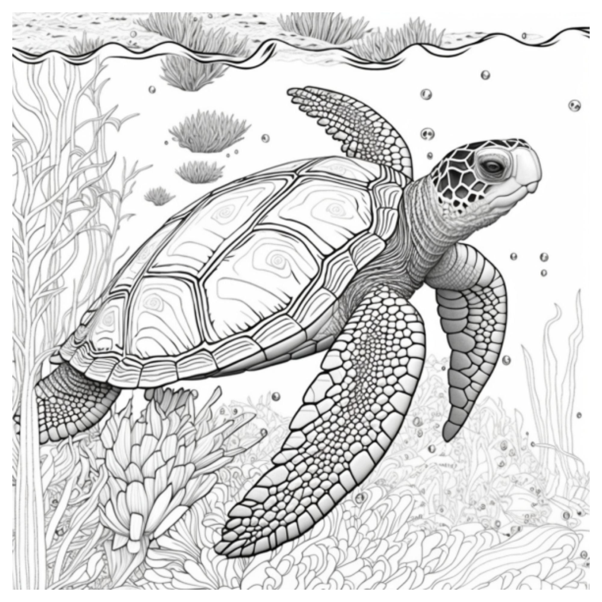Turtle Coloring Pages for Adults - Instant Download - Etsy