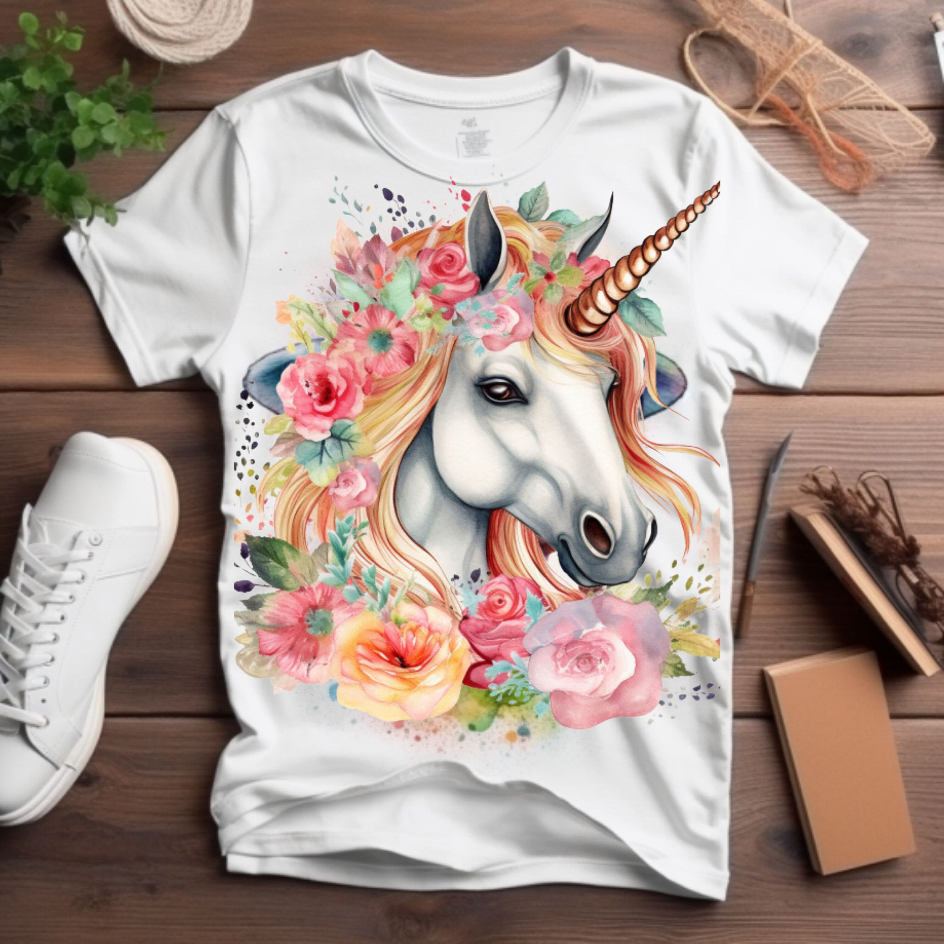 Watercolor Sublimation Clipart Designs of Majestic Unicorns - Etsy