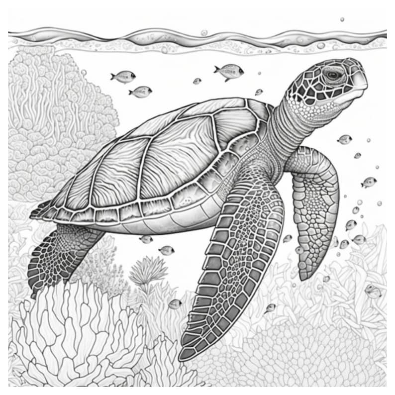 Turtle Coloring Pages for Adults - Instant Download - Etsy Australia