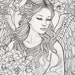 Angel Coloring Page - Instant Download - Grayscale Coloring Page ...