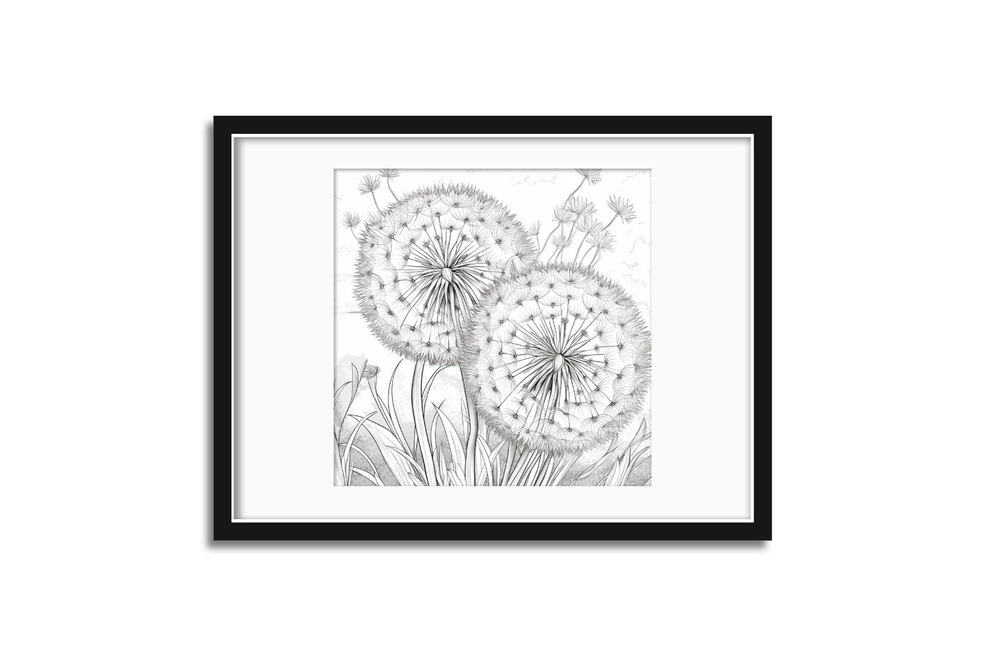 Dandelion Wishes Coloring Page Digital, Printable Coloring Page ...